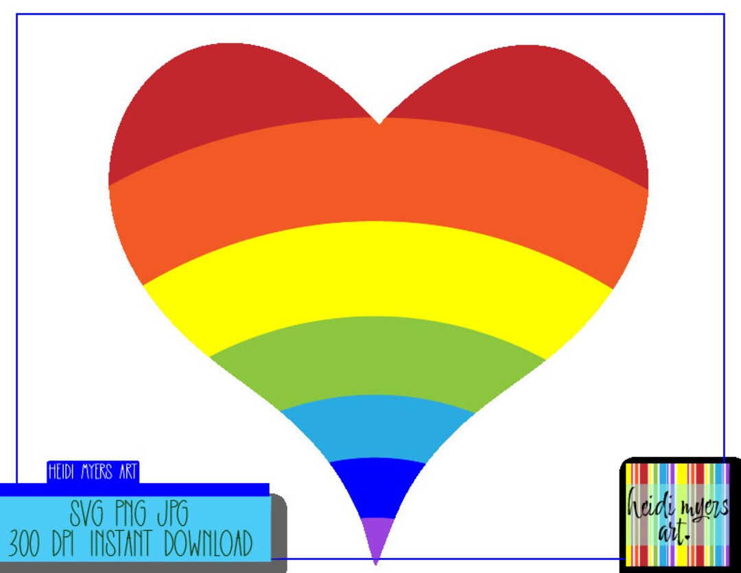 Rainbow Heart Svg Png Jpg, Rainbow Tshirt Design, LGBTQ Pride Tshirt ...