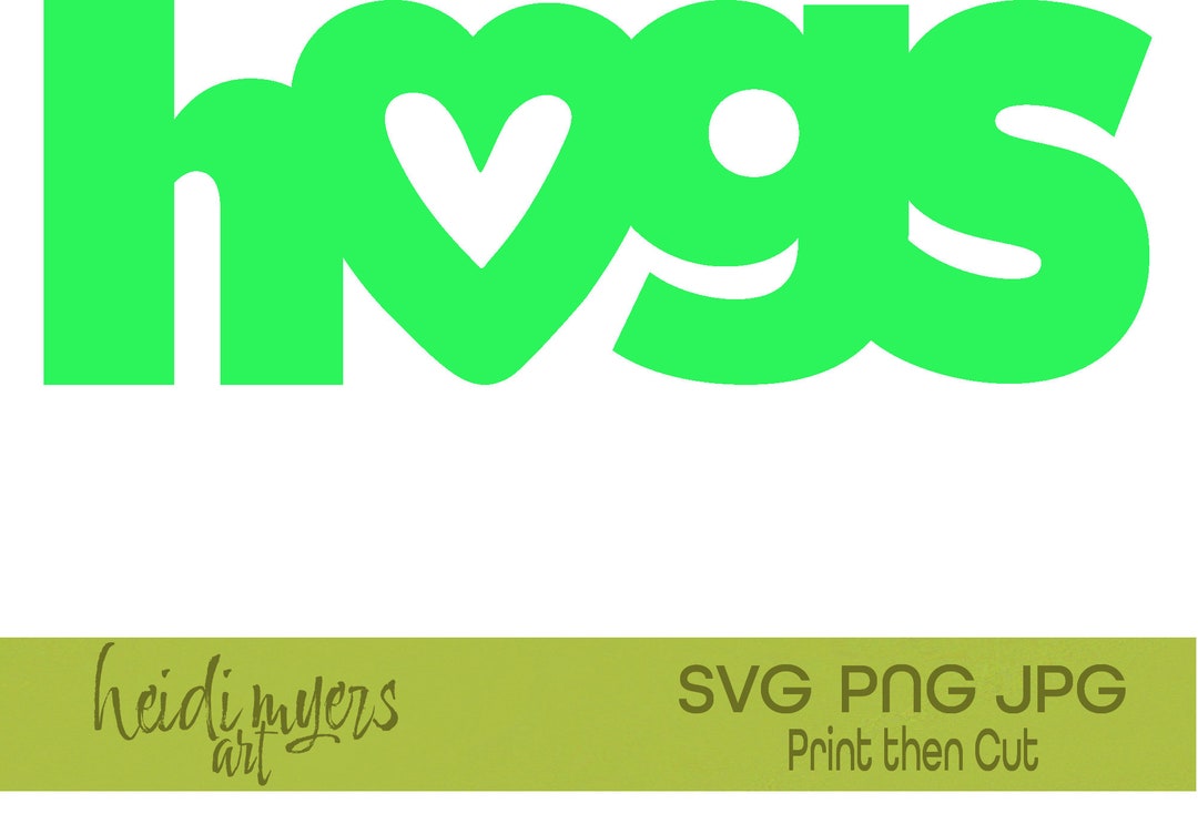 Hugs SVG PNG JPG, Bright Green, Hugs T-shirt Design, Love Icons Svg ...