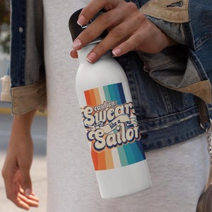 Whimsical Retro Rainbow "caution: Swears Like a Sailor", 300dpi PNG ...