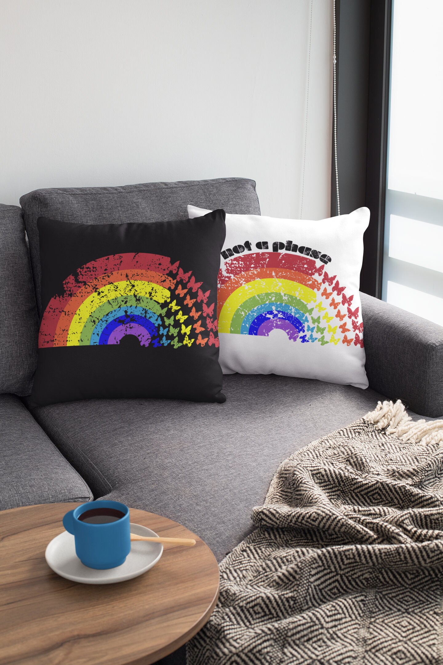 Rainbow to Butterflies PNG JPG Distressed Rainbow Tshirt - Etsy