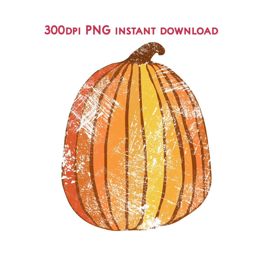 Ombre Orange Distressed Pumpkin Clip Art for Halloween Decor & Gifts - Etsy