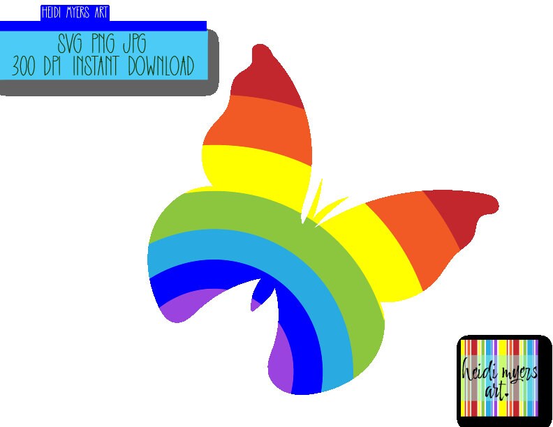 Rainbow Butterfly Svg Png Jpg, Rainbow Tshirt Design, LGBTQ, Butterfly ...
