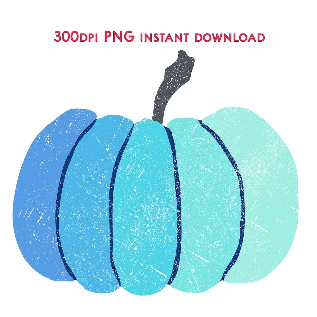 Ombre Blue Distressed Pumpkin Clip Art for Halloween Decor & Gifts - Etsy