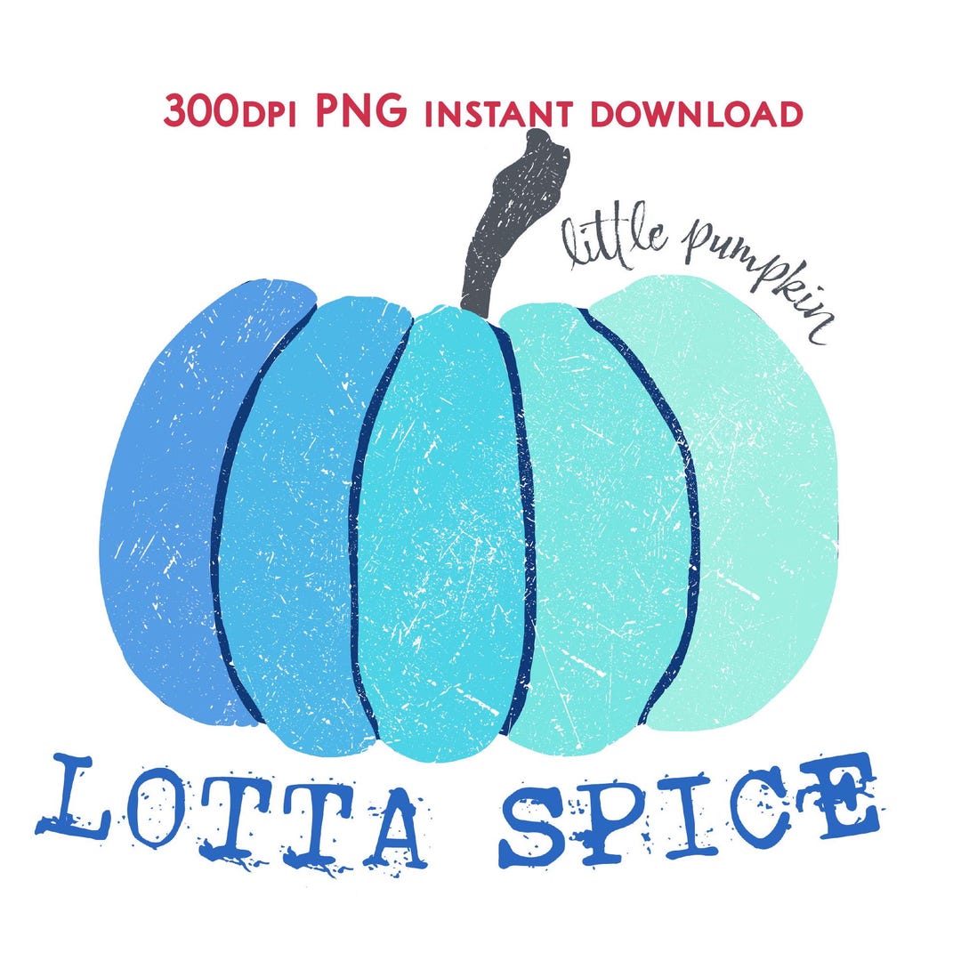Ombre Blue Distressed Pumpkin Clip Art for Halloween Decor & Gifts ...