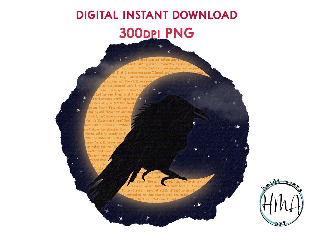 Raven Moon Night Sky Nevermore PNG Circle Swatch the Raven by Edgar ...