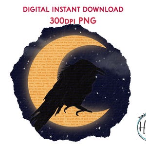 Raven Moon Night Sky Nevermore PNG Circle Swatch the Raven by Edgar ...