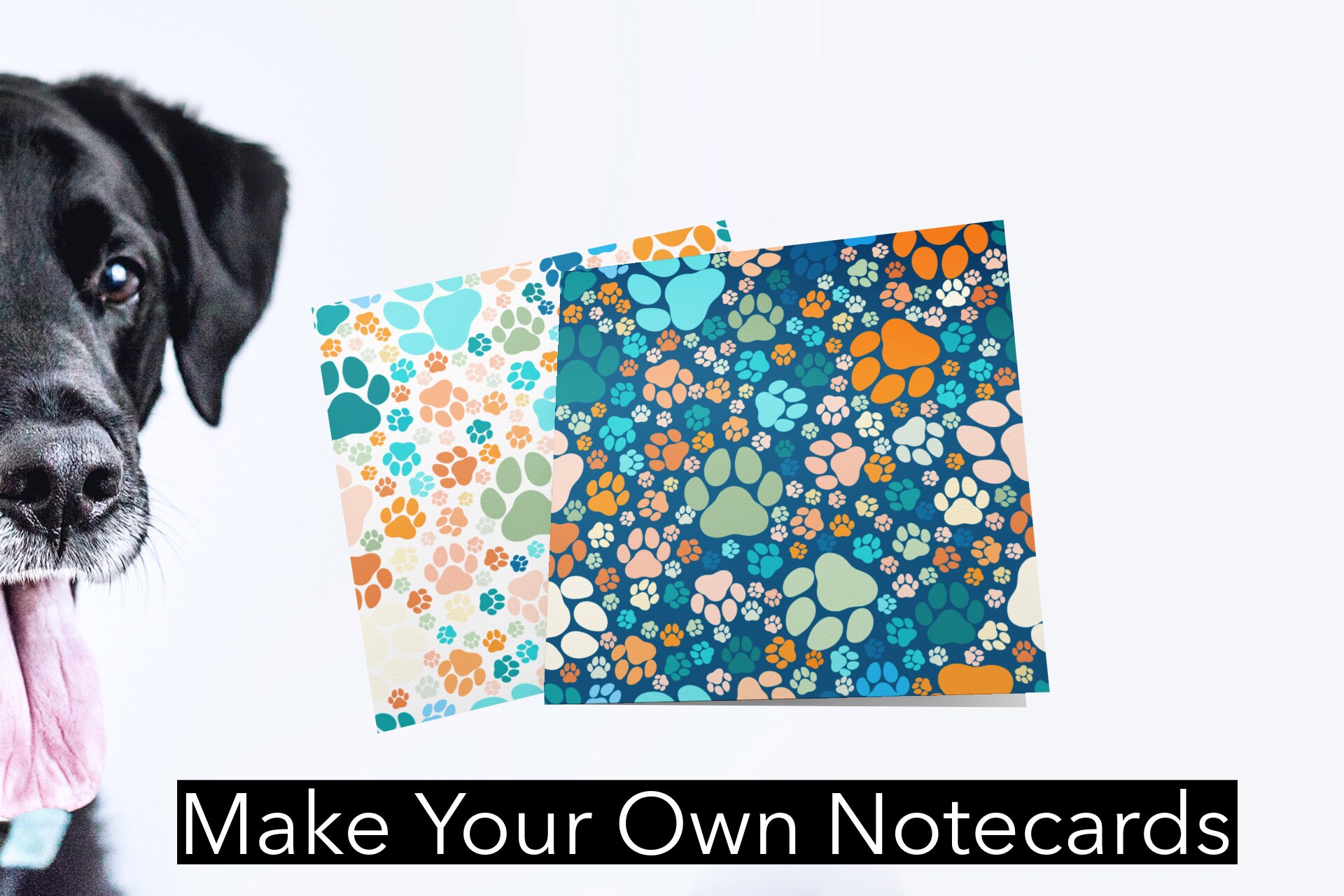 Paw Print Digital Seamless Repeat Sunrise on the Lake Palette Blue ...