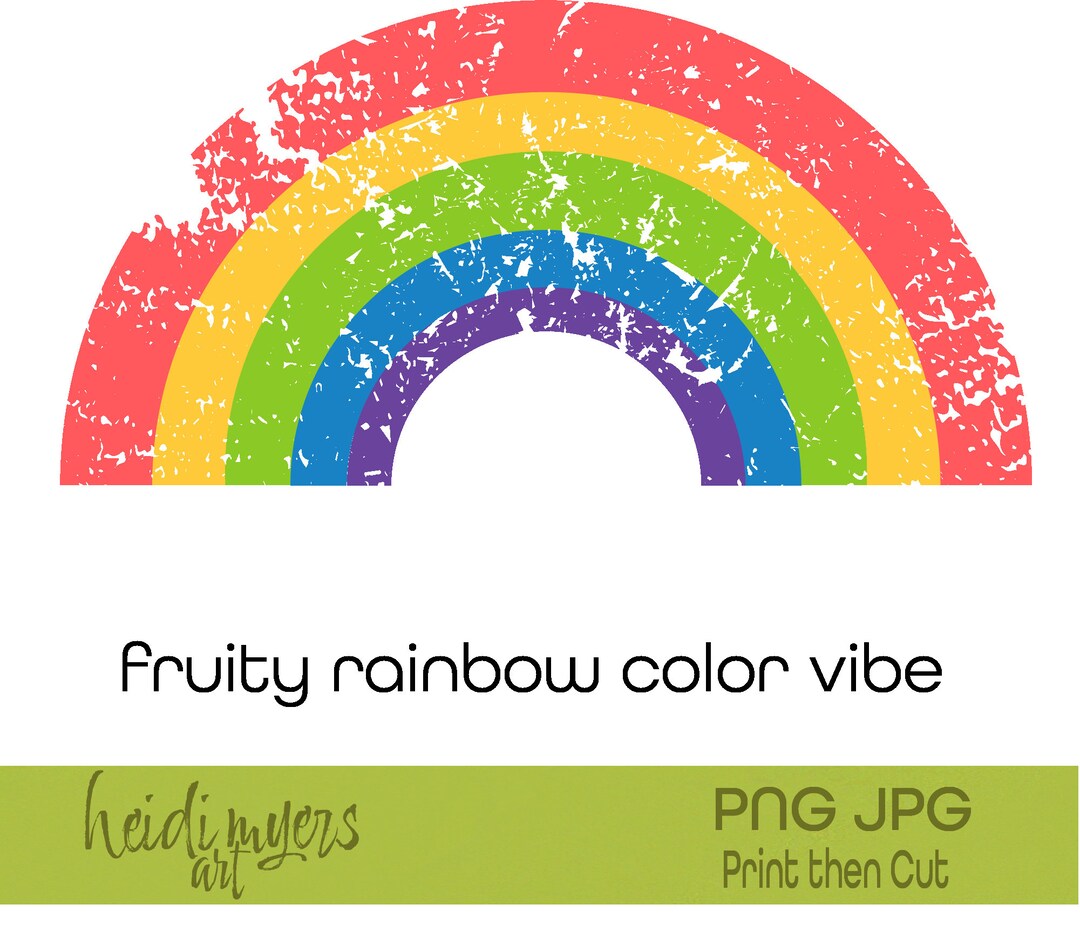 Distressed Rainbow PNG JPG, Fruity Colors, Rainbow T-shirt Design ...