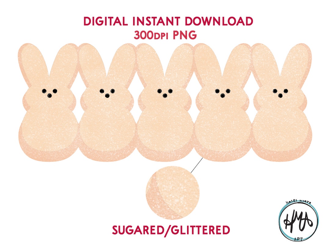 Sugared Easter Bunny Peeps Clipart, Pastel Glitter Bunnies, 300dpi PNG ...