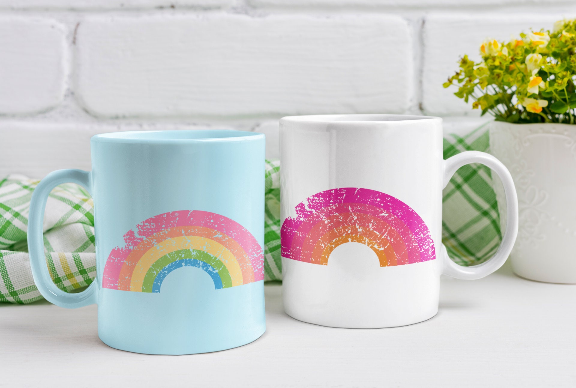 Distressed Rainbow PNG JPG, Pastel Color Vibe, Rainbow Tshirt Design ...