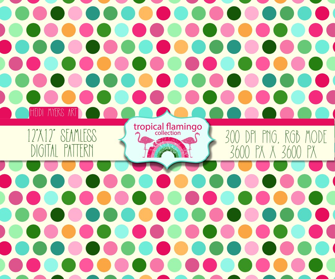 Digital Seamless Repeat From Tropical Flamingo Collection: Colorful ...