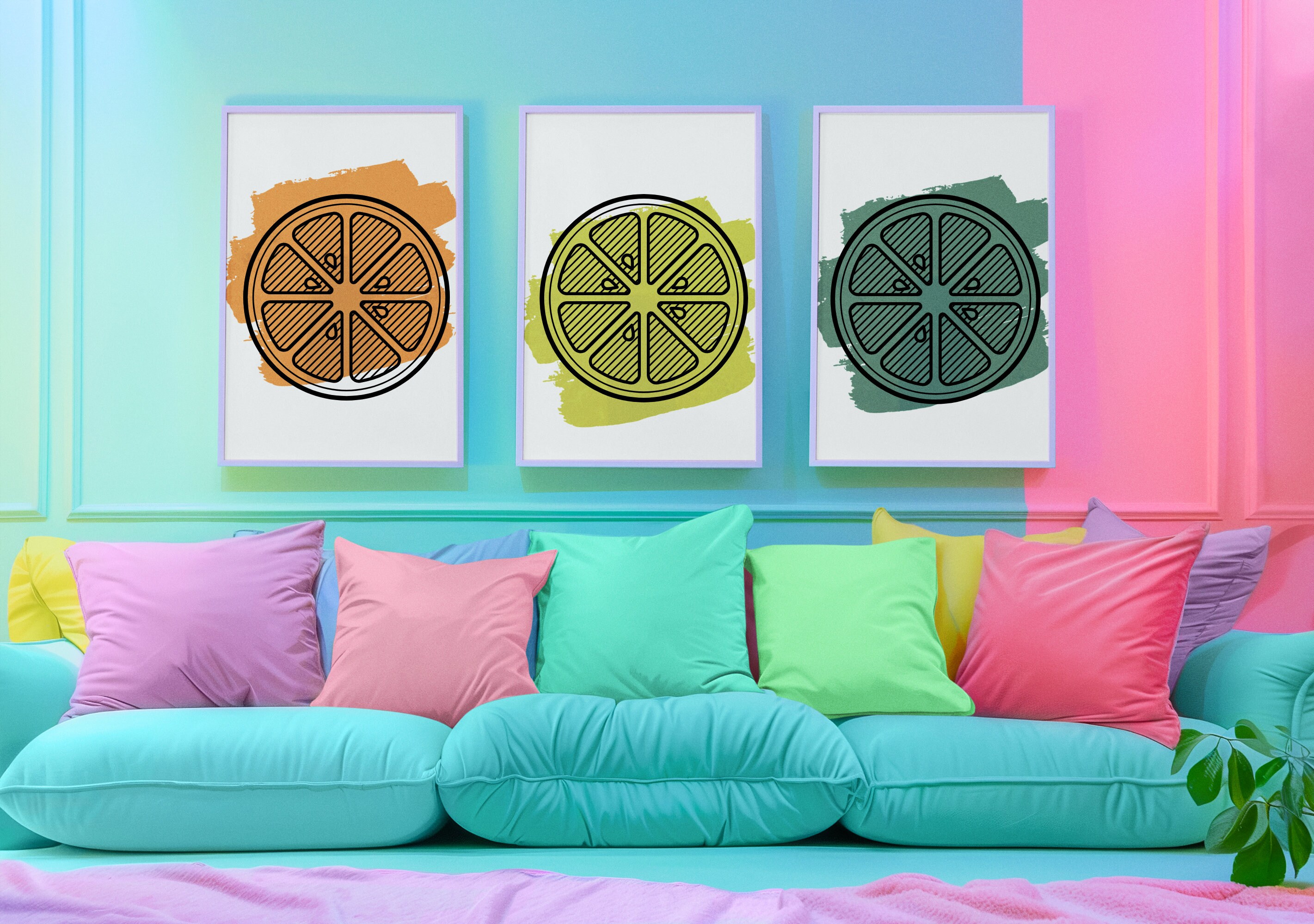 Colorful PNG Bundle for Crafting Paint Swash Backgrounds 9 Fruity ...