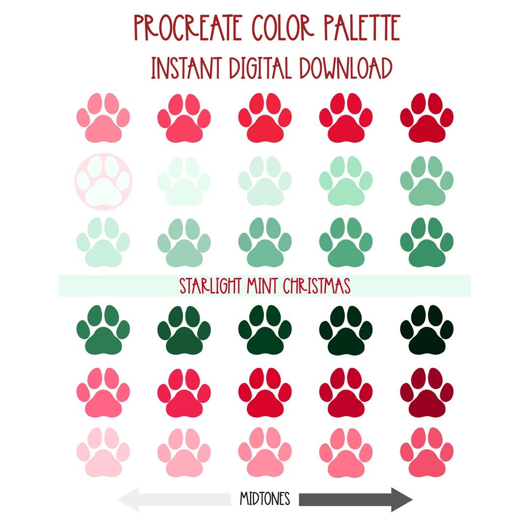 Procreate Color Palette Starlight Mint Christmas Snappy Wintry - Etsy