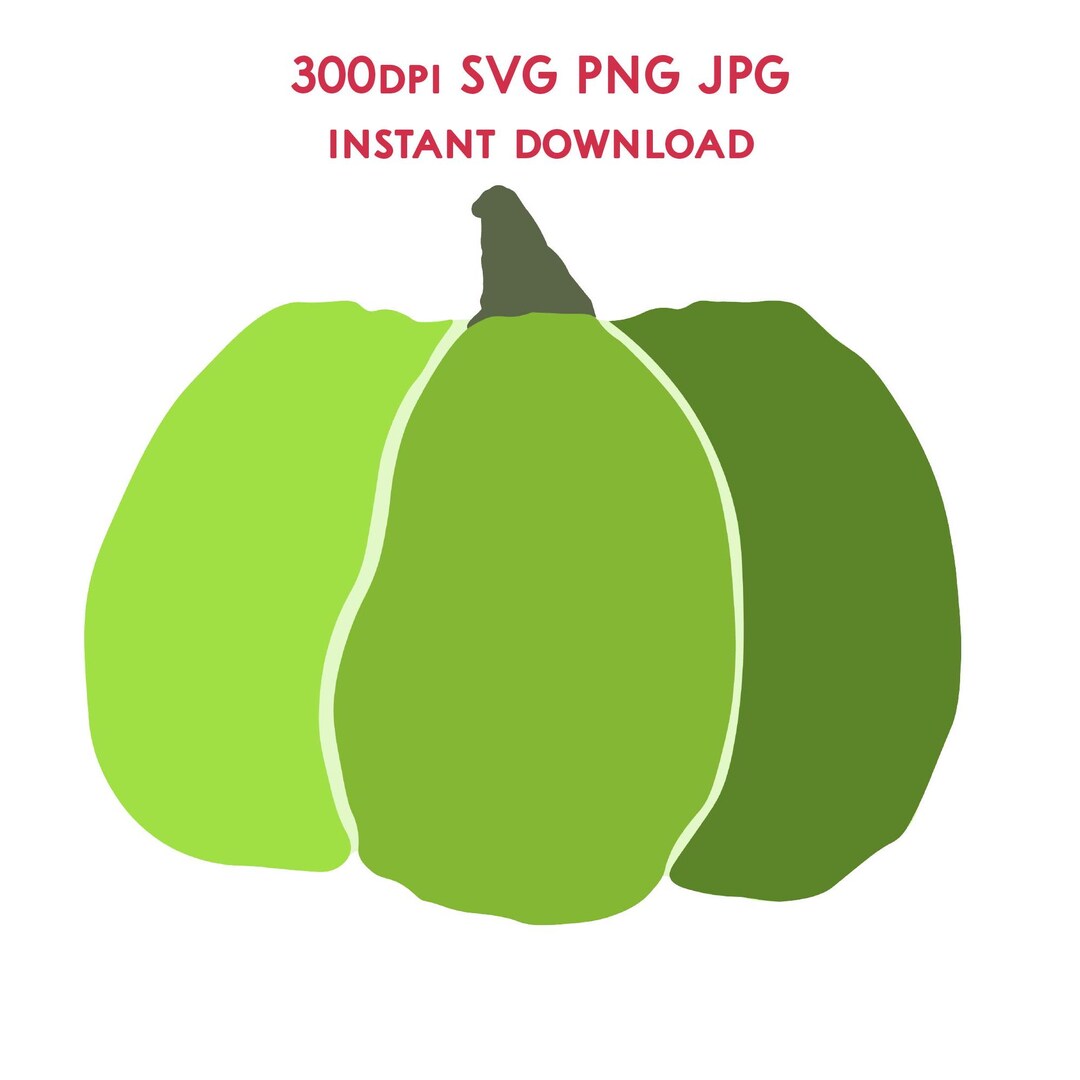 Ombre Green Pumpkin Clip Art and Cut Files for Halloween Decor & Gifts ...