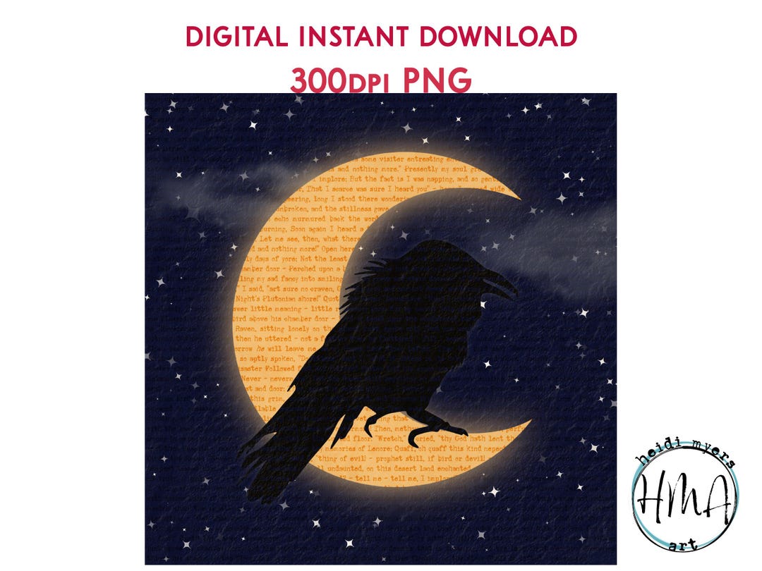 Raven Moon Night Sky Nevermore PNG the Raven by Edgar Allen Poe Runs ...