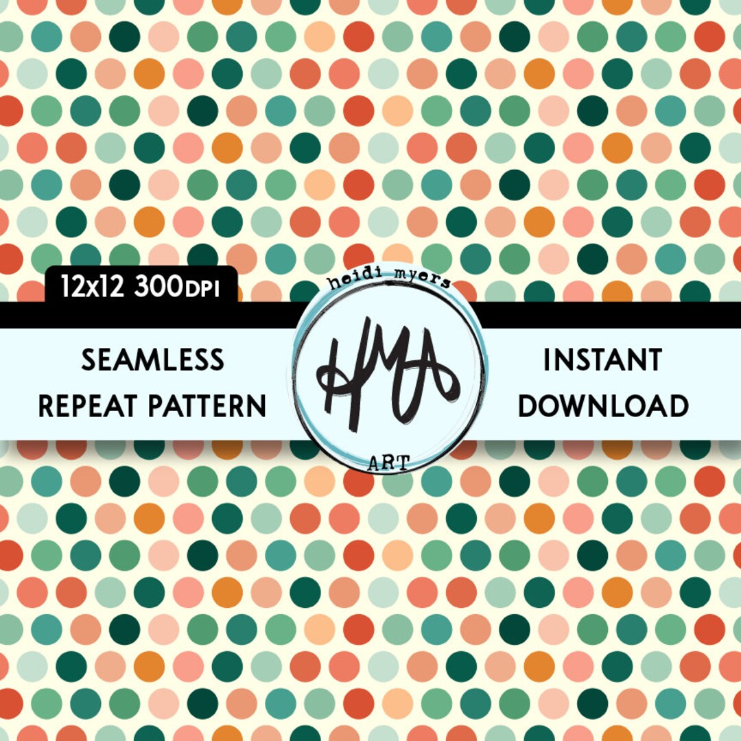 Autumn Twilight Polka Dot Digital Seamless Repeat, 12x12 300dpi PNG ...