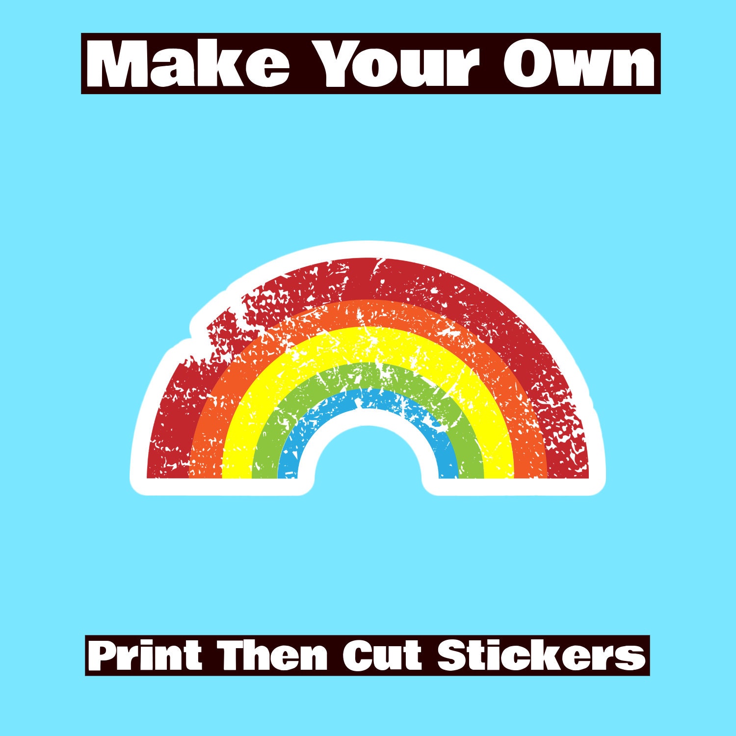 Distressed Rainbow PNG JPG, Rainbow Tshirt Design, Distress Tshirt ...