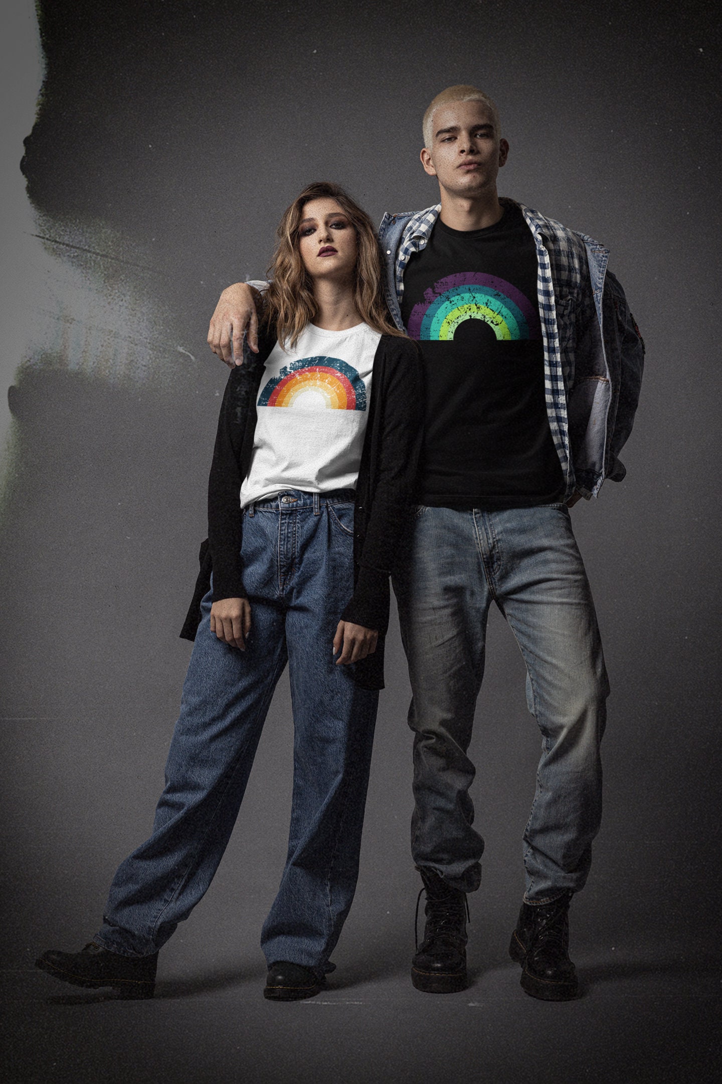 Distressed Rainbow PNG JPG, Toucan Color Vibe, Rainbow Tshirt Design ...