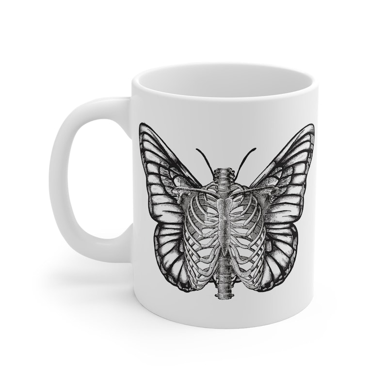 Vintage Butterfly Anatomy PNG Gothic Art Curiosity Illustration Black ...