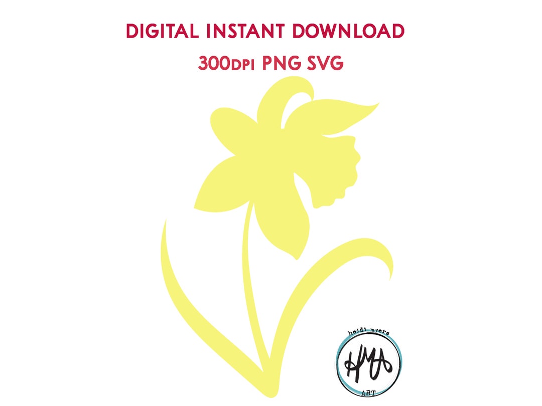 Daffodil SVG PNG JPG Spring & Easter Icon Silhouette Use for Easter T ...