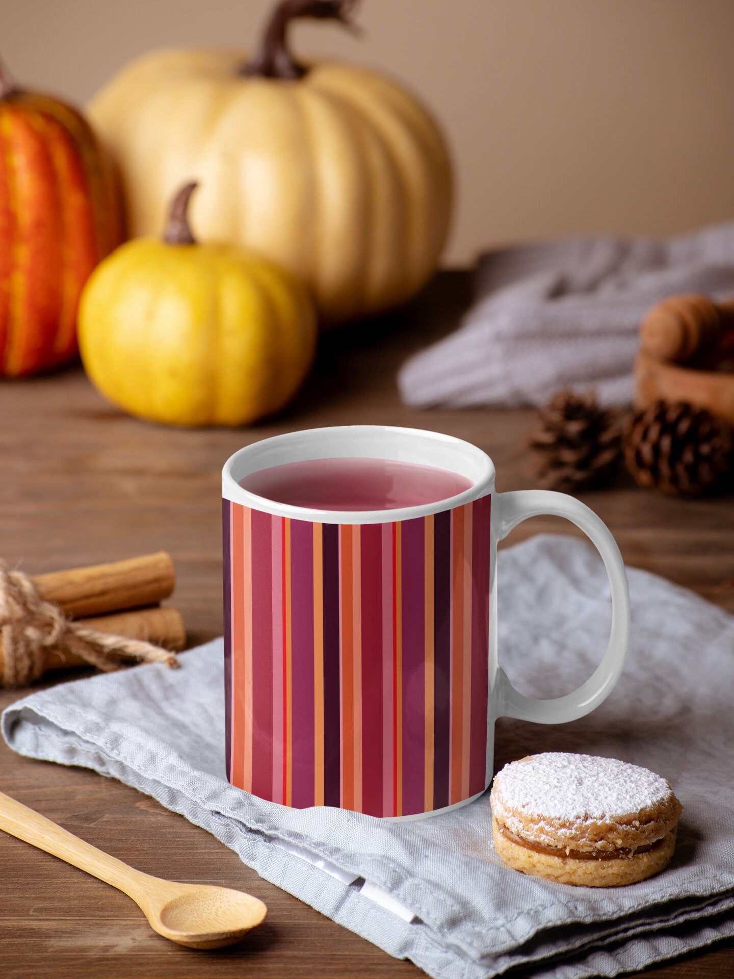 Autumn Maple Stripe Digital Seamless Repeat, 12x12 300dpi PNG, Instant ...