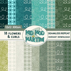 Mid-century Modern Martini Pattern Bundle 134 Designs 12x12 300dpi PNG ...