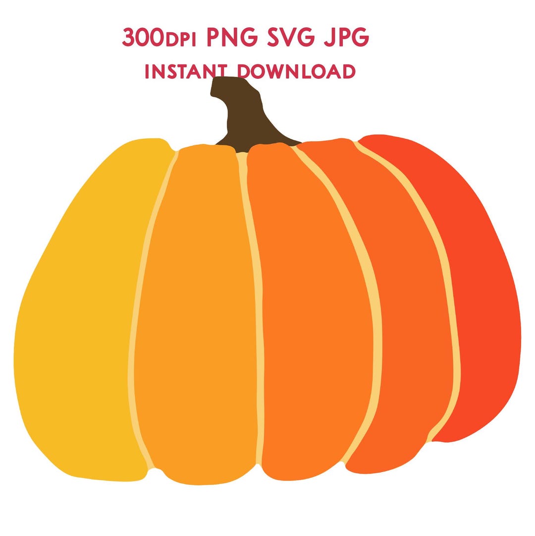 Ombre Orange Pumpkin Clip Art and Cut Files for Halloween Decor & Gifts ...