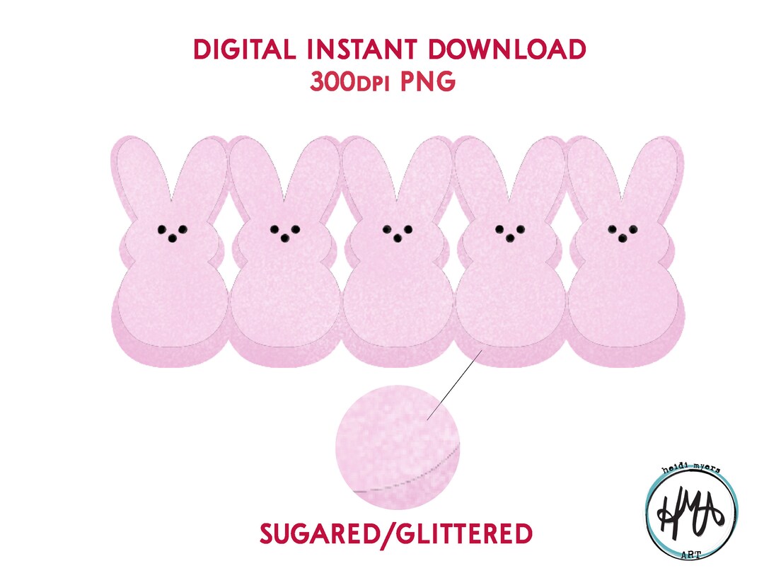 Sugared Easter Bunny Peeps Clipart, Pastel Glitter Bunnies, 300dpi PNG ...