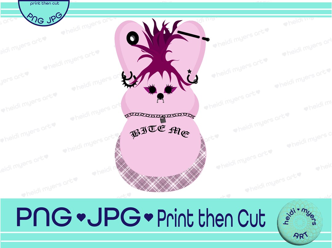 Goth Peeps PNG JPG, Whimsigoth Clip Art, Peeps Print and Cut Sticker ...
