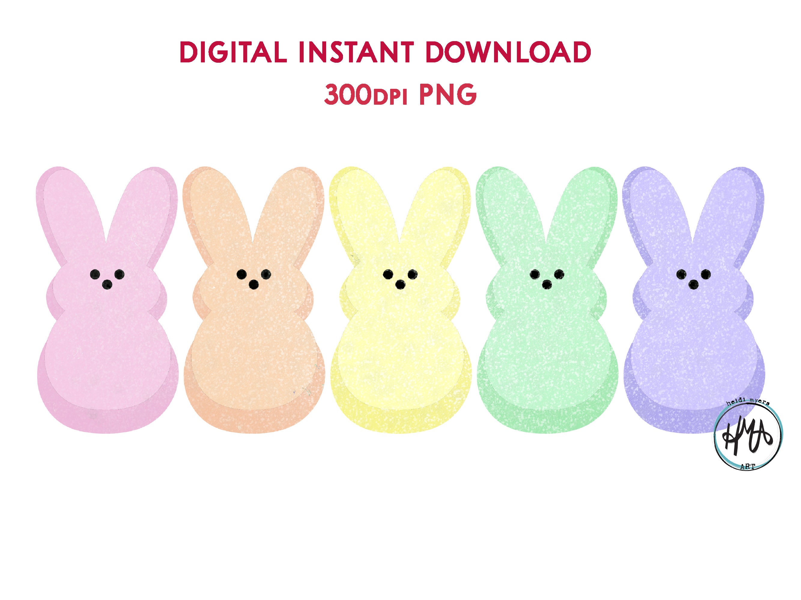 Peeps PNG Glittered 5-color Pastel Rainbow Peeps Easter & Spring ...
