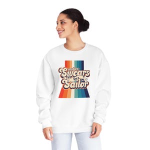 Whimsical Retro Rainbow "caution: Swears Like a Sailor", 300dpi PNG ...