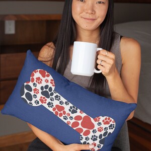 Dog Bone Red White & Blue Paw Print Scatter Pattern PNG Great for ...