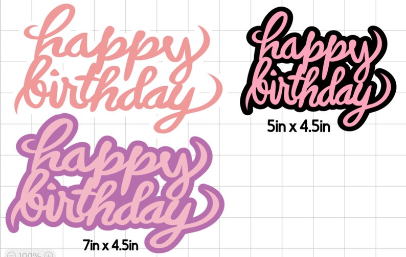 Simple Happy Birthday Cake Topper. Colors Can Be Customized to Your ...