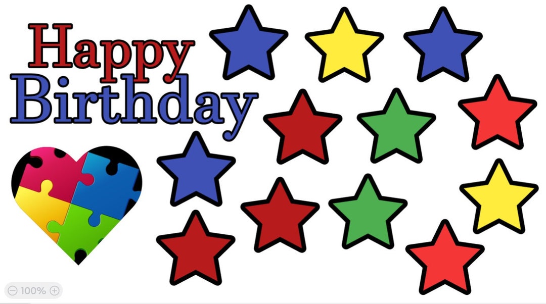 Autism Friendly Birthday Cake and Cupcake Toppers - Etsy