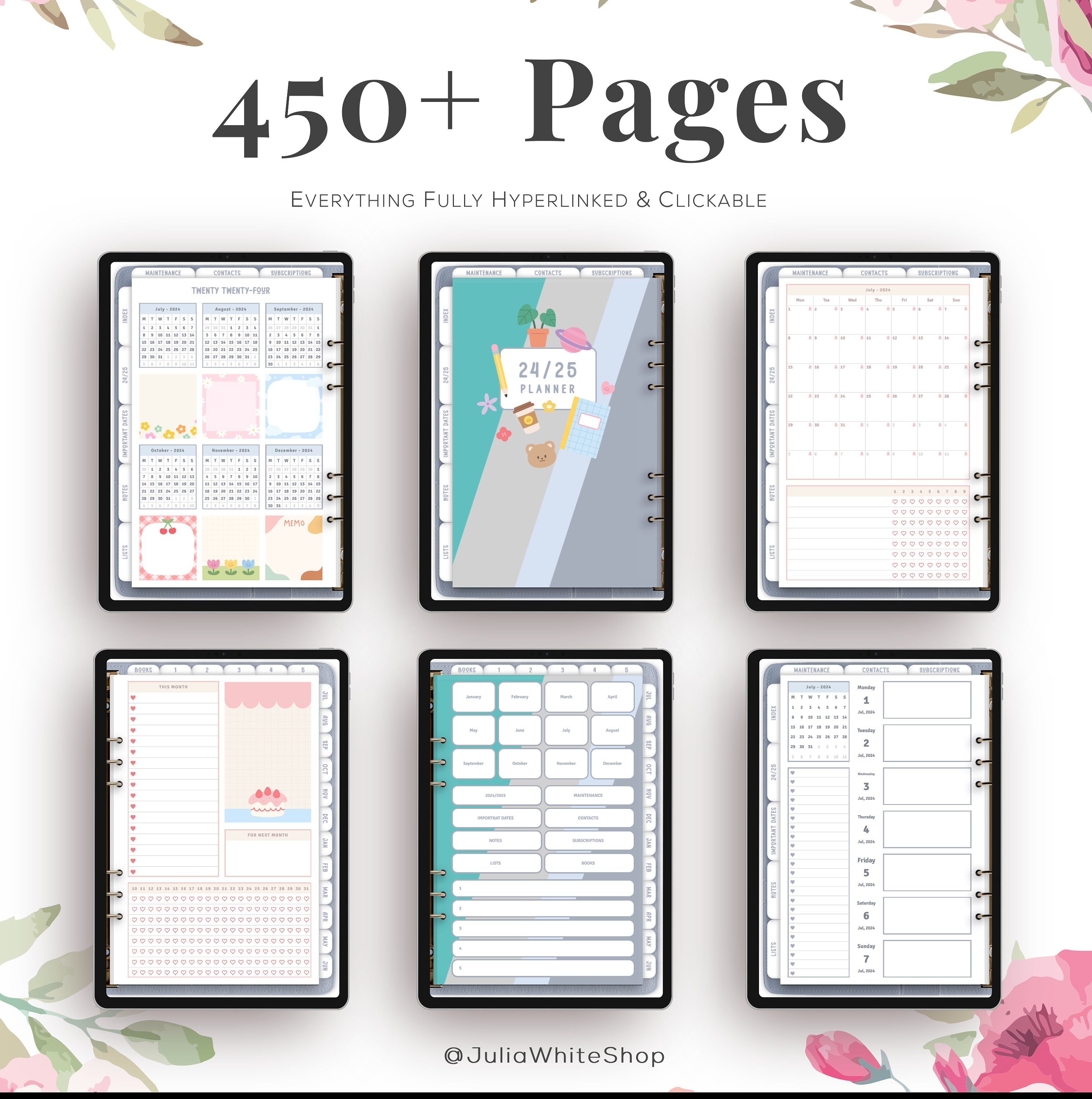 Digital Planner Midyear July 2024 2025 June Planner Ipad, iPad Planner ...
