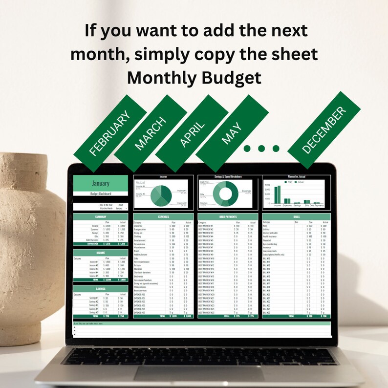 Monthly Budget Spreadsheets for Google Sheets, Budget Sheet, Paycheck ...