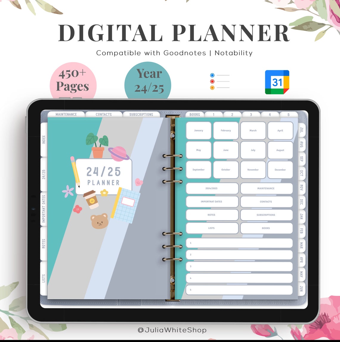 Digital Planner Midyear July 2024 2025 June Planner Ipad, iPad Planner ...