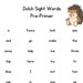 Dolch Pre-primer Sight Word Activity Sheets (digital Download) - Etsy