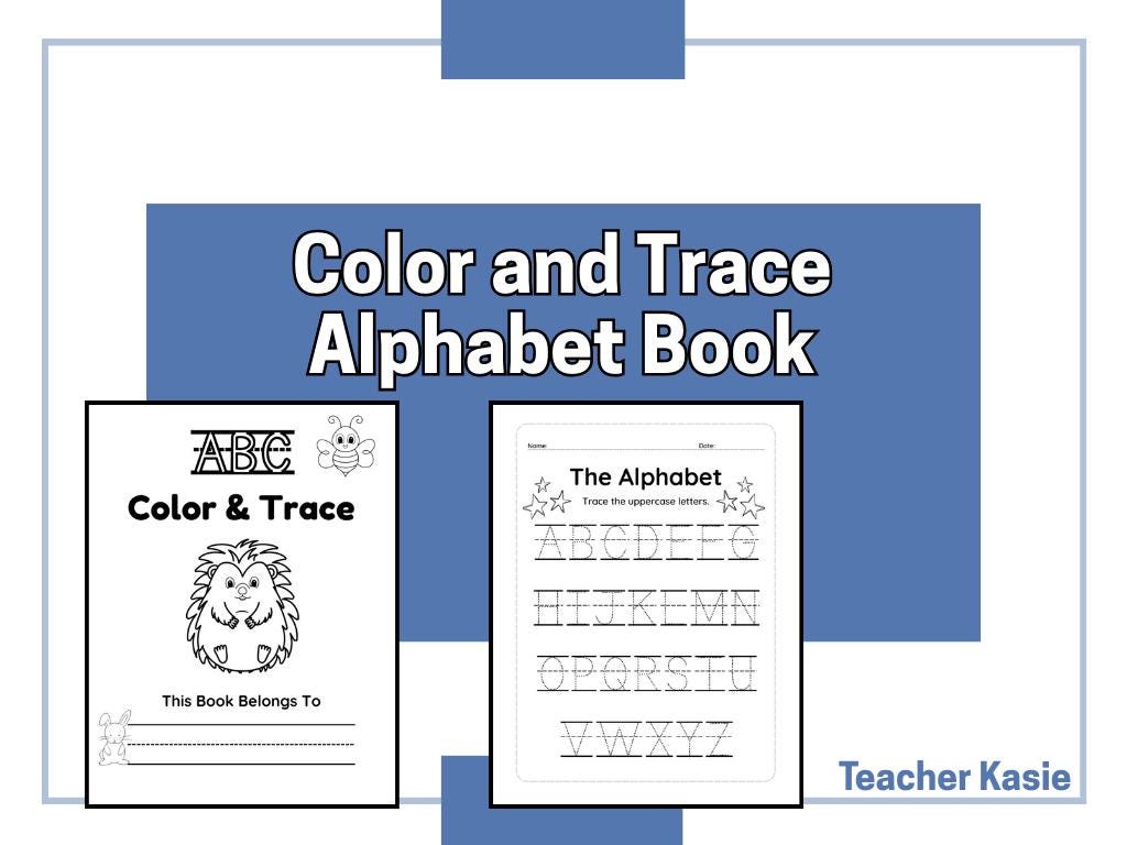 Color and Trace Alphabet Book - Etsy