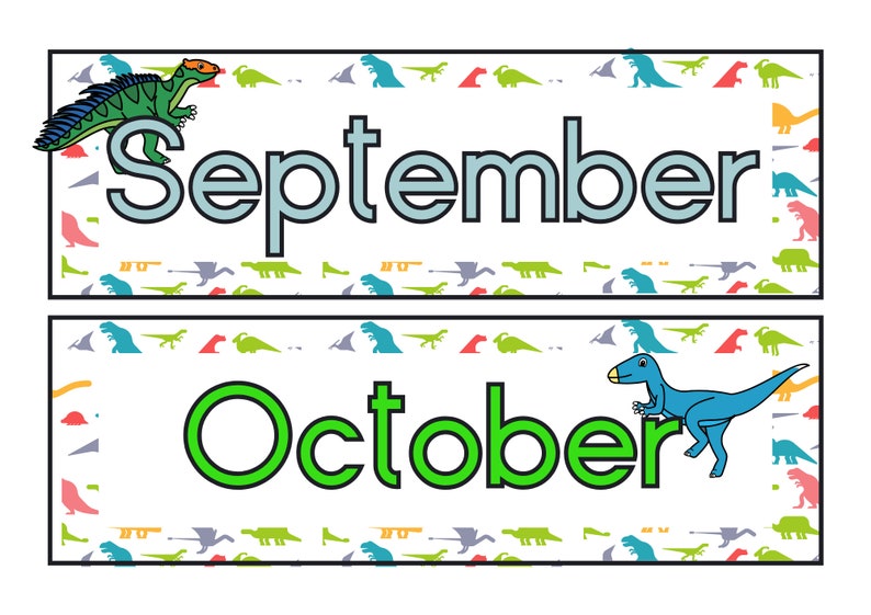 Dinosaur Classroom Calendar Pieces - Etsy