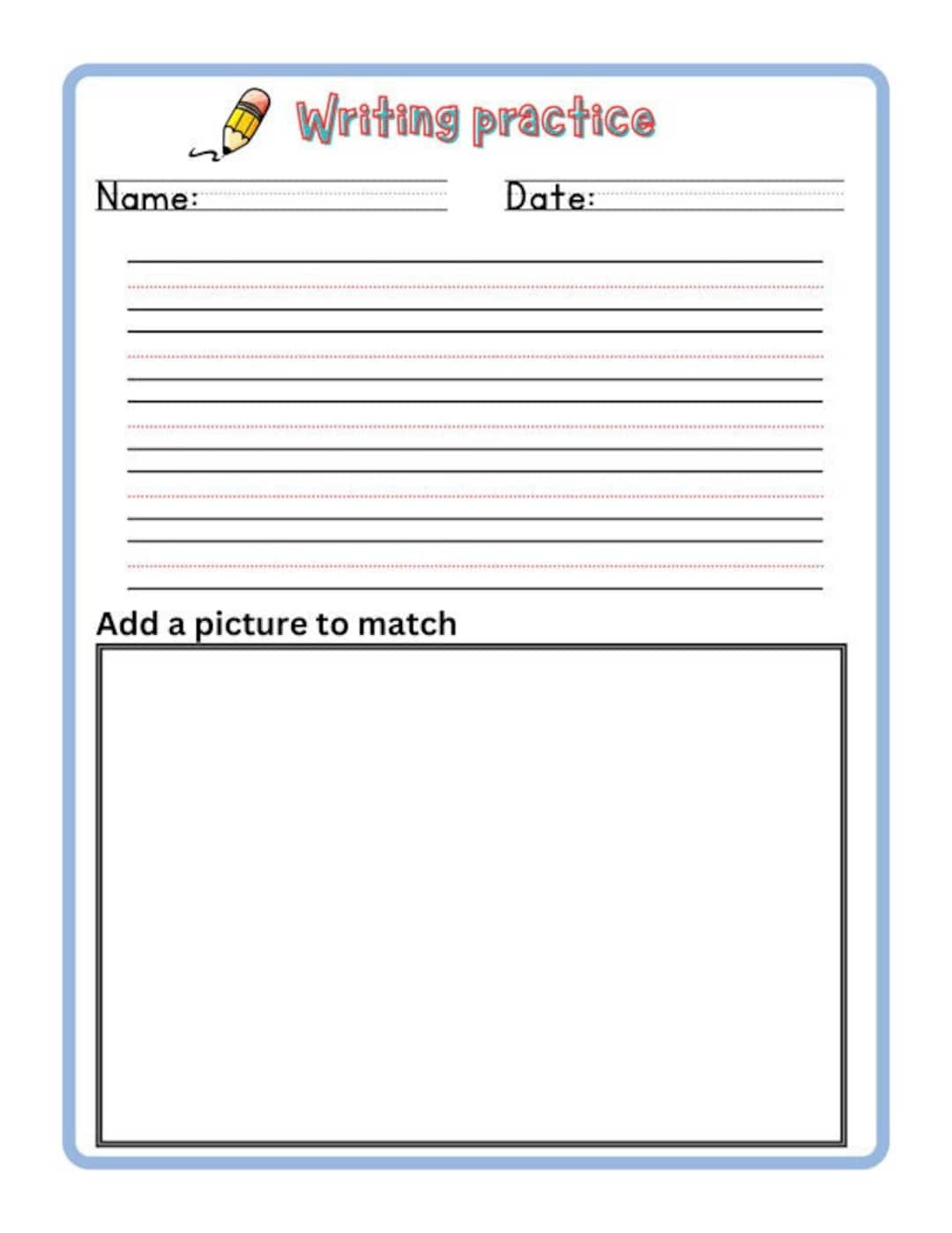 Writing Practice Classroom Worksheets - Etsy