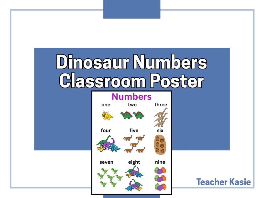 Dinosaurs Numbers Classroom Poster - Etsy