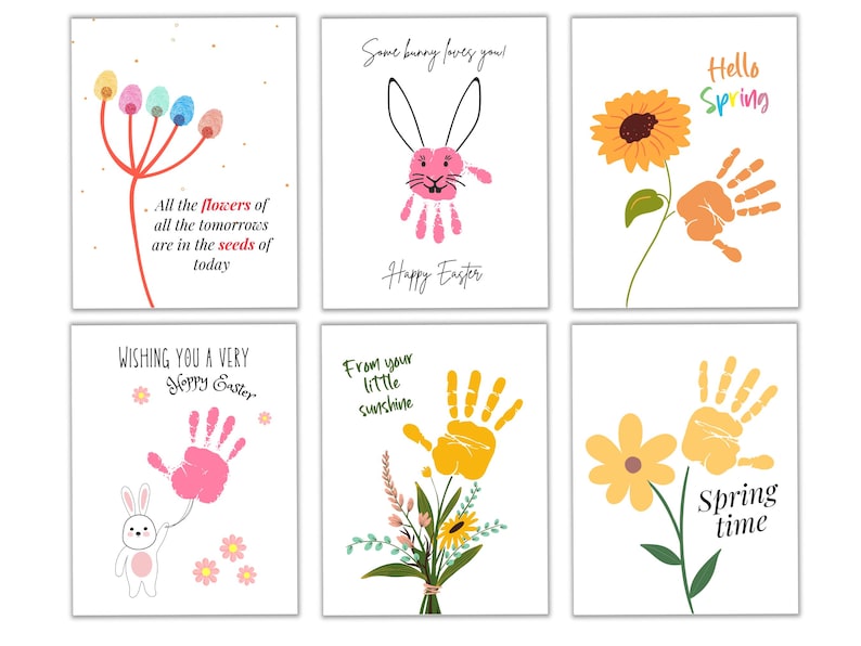 Spring/ Easter HANDPRINT and Thumbprint ART - Etsy