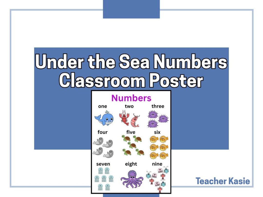 Sea Animals Numbers Classroom Poster - Etsy