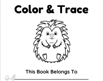 A to Z Color and Trace Alphabet Book! Color the Drawing and Trace the ...