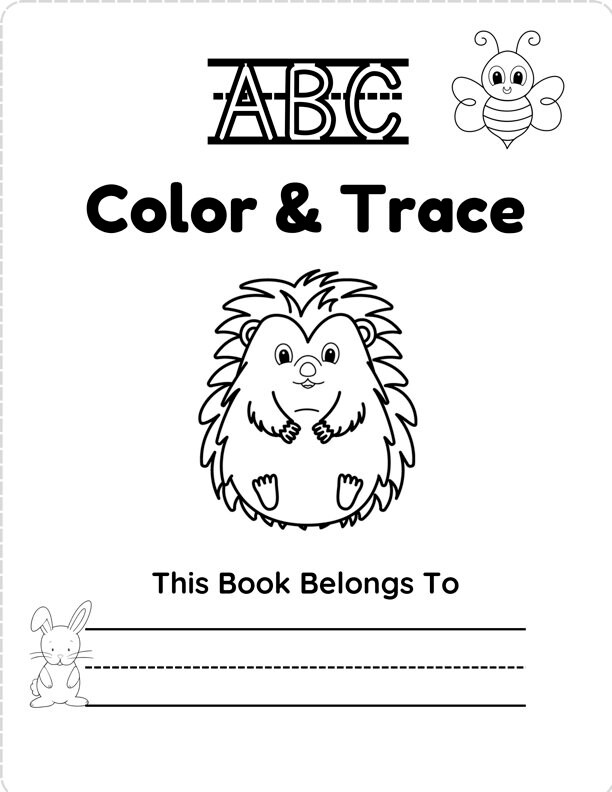 Color and Trace Alphabet Book - Etsy