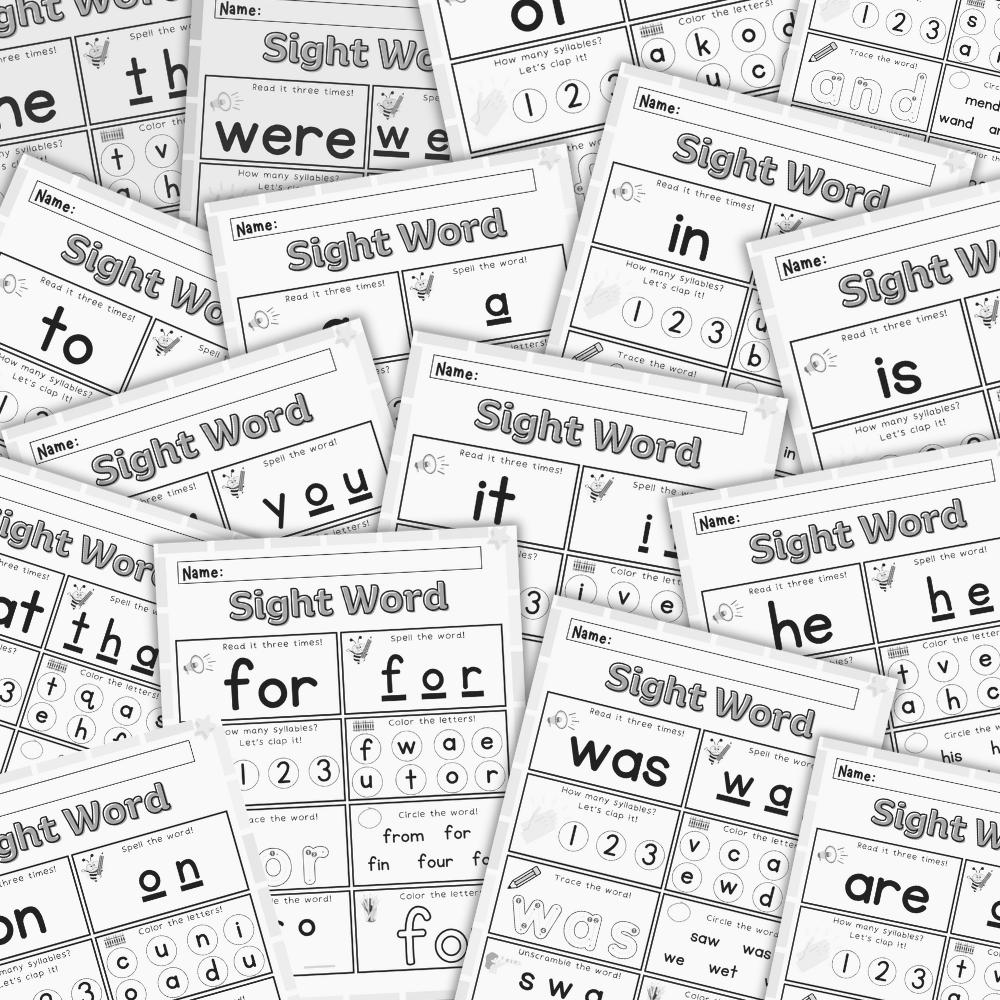 Sight Word Fun – 200 Pages of Printable Practice (color + B&W!) - Etsy