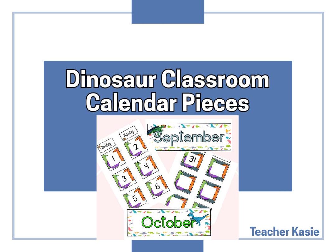 Dinosaur Classroom Calendar Pieces - Etsy