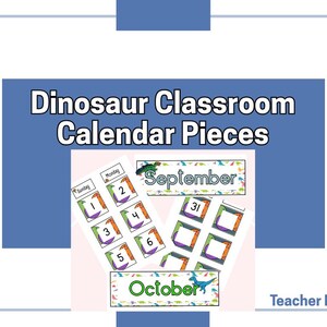 Dinosaur Classroom Calendar Pieces - Etsy