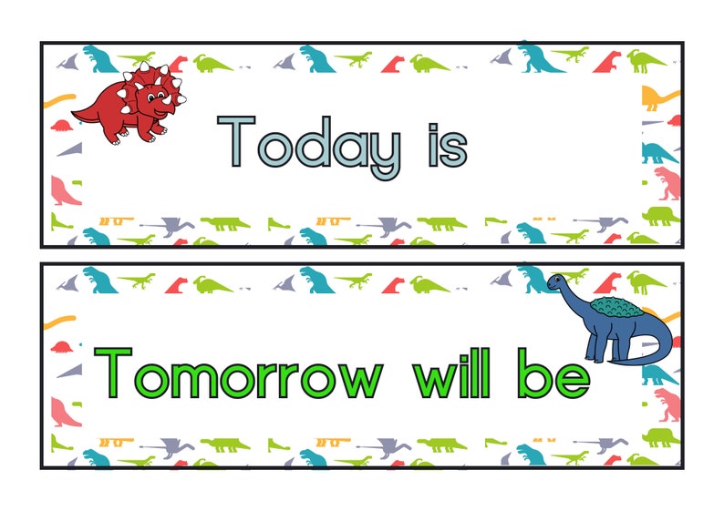 Dinosaur Classroom Calendar Pieces - Etsy